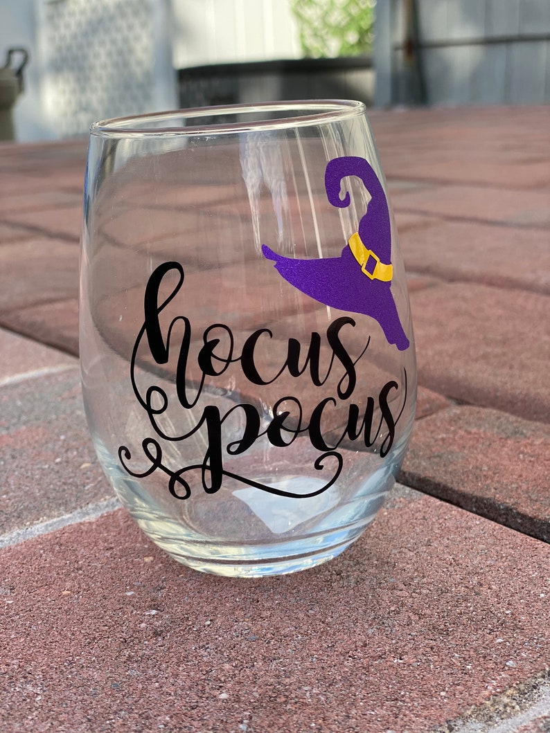 Halloween Themed Wine Glass Hocus Pocus Fall Themed Wine - Etsy