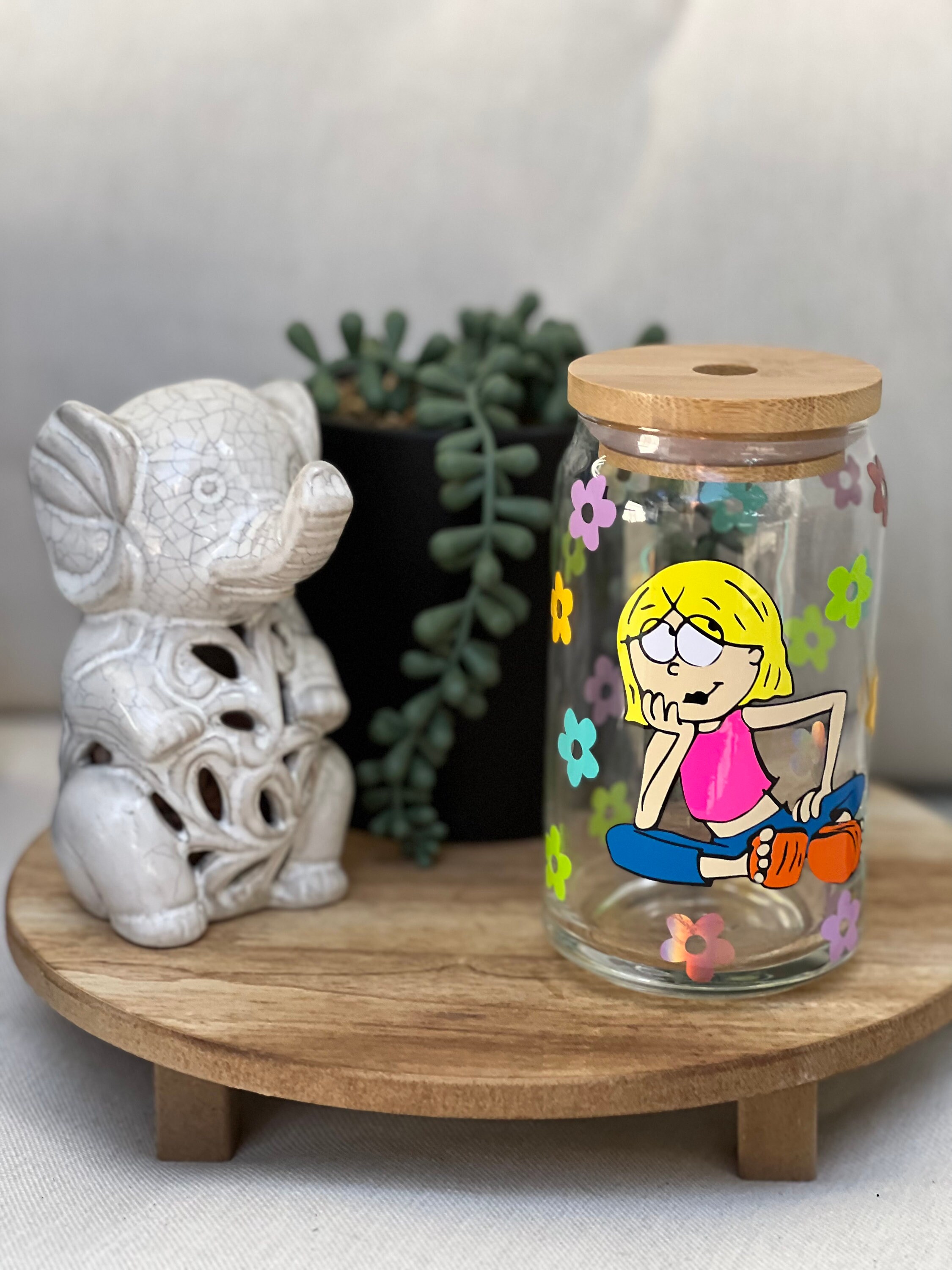 Lizzie 16 Oz Glass Can Cup Lizzie Beer Can Glassware 90s - Etsy