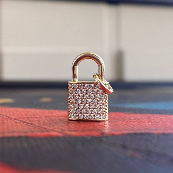 Pave Lock Charm - Etsy