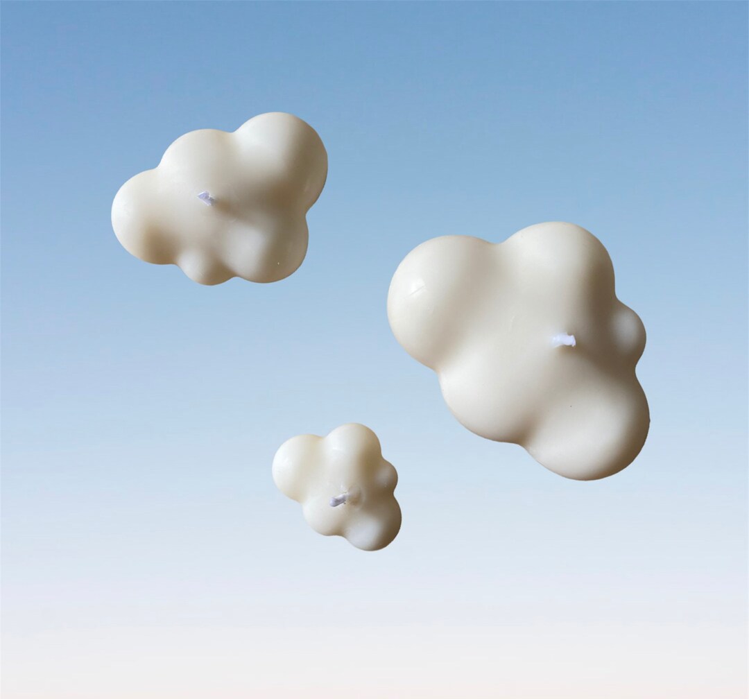 Set of 3 Cloud Candles - Etsy UK