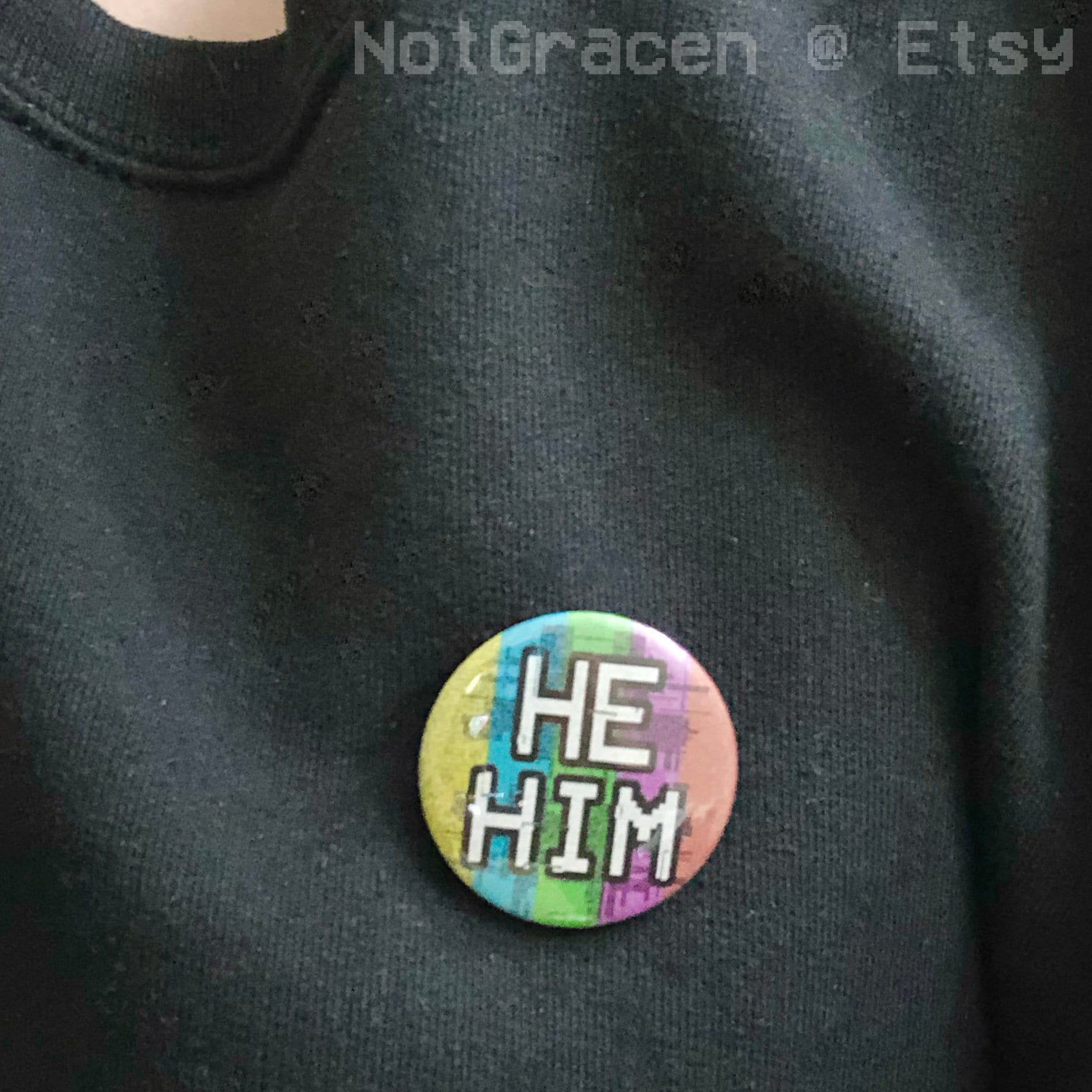 Glitchcore Glitch Text Aesthetic Pronouns 1.5" Button Badges - Etsy