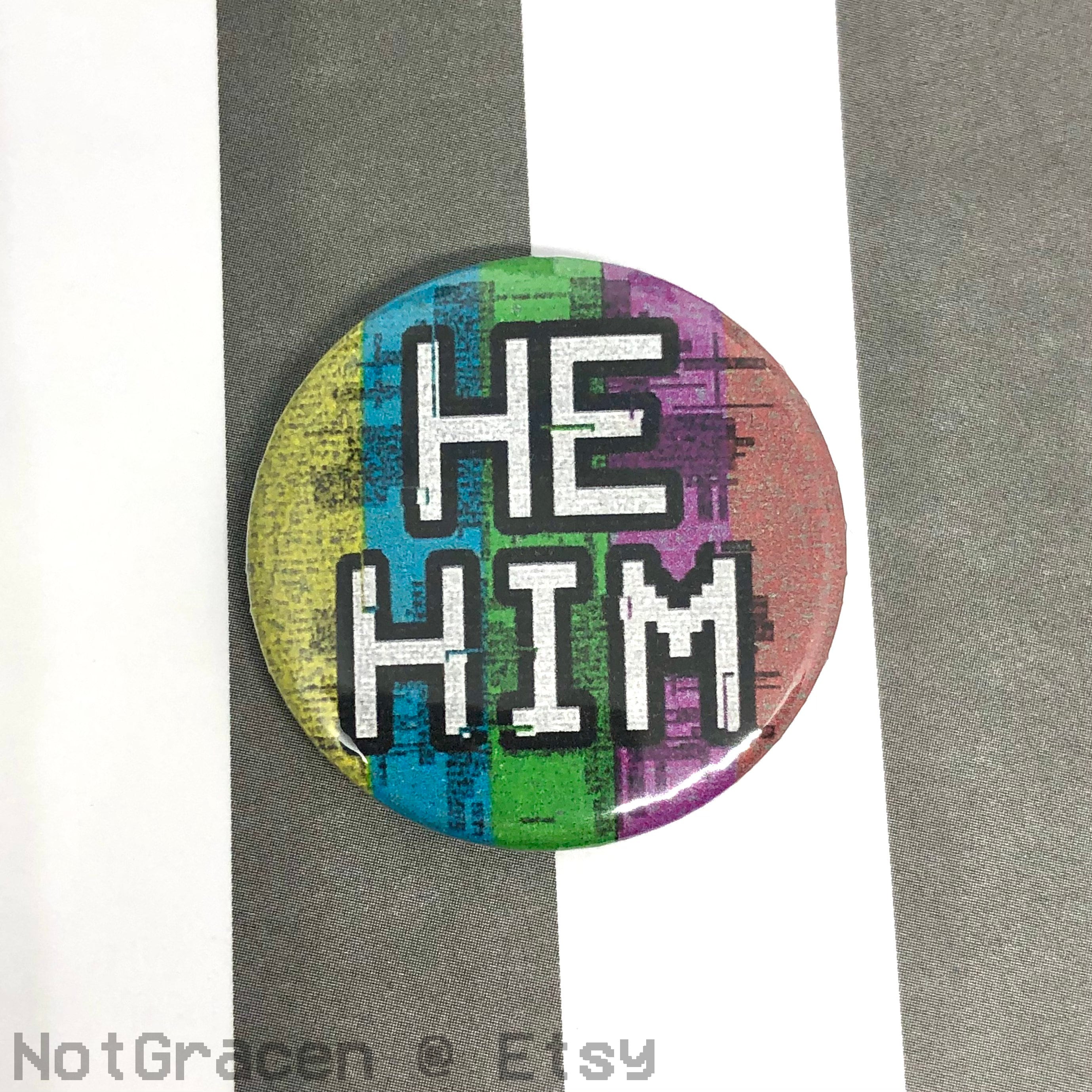 Glitchcore Glitch Text Aesthetic Pronouns 1.5" Button Badges - Etsy