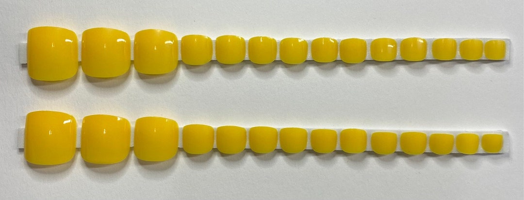 Mustard Yellow Press on Toe Nail Kit - Etsy