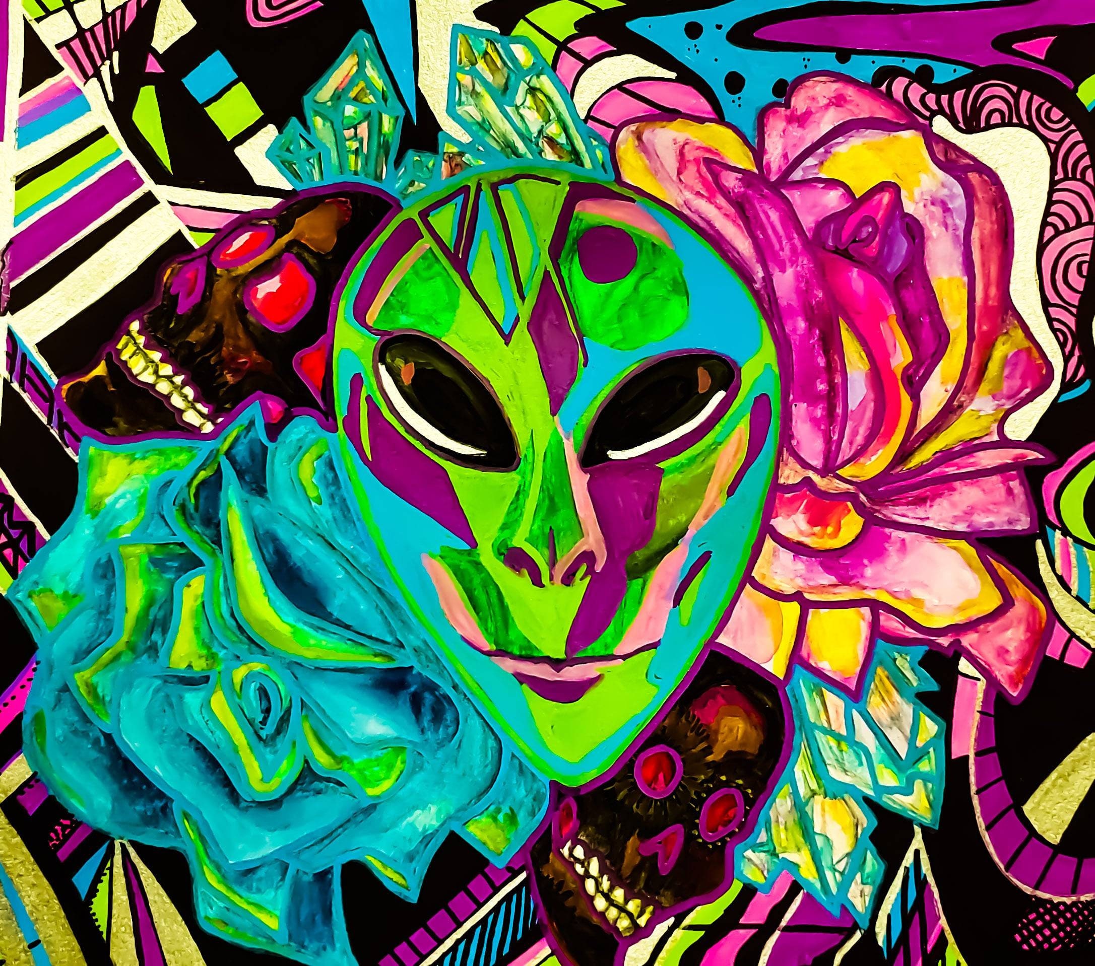 Psychedelic Alien | Etsy