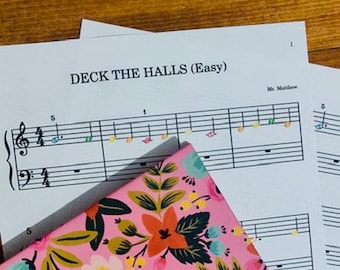 Deck the Halls Piano Sheet Music, Let's Play Music, Christmas, Beginner ...