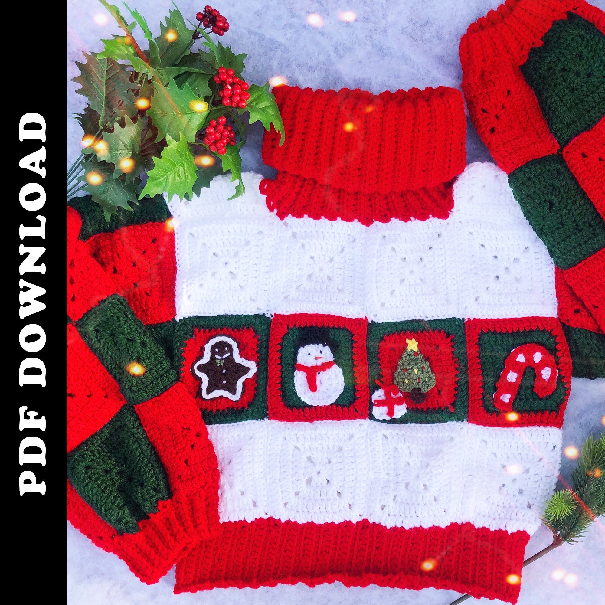 Holiday Sweater Crochet PATTERN PDF | Christmas, Winter - Etsy