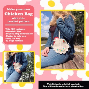 Chicken Hen Bag Crochet Pattern PDF Download - Etsy