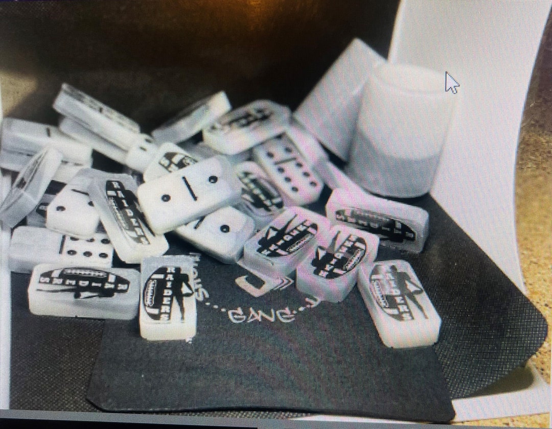 NFL "raiders" Inspired Domino Set W/2 Shot Glasses - Etsy