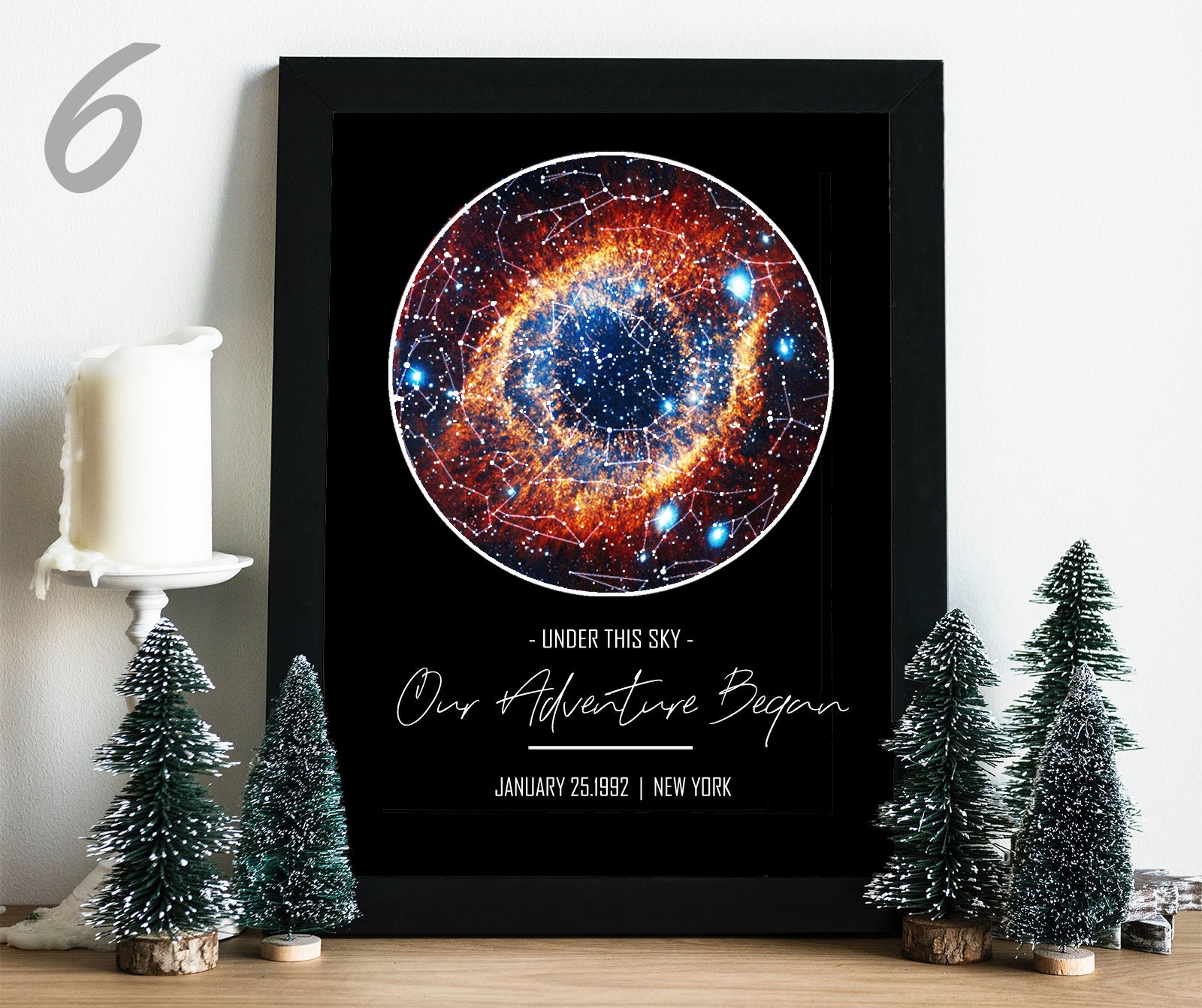 Star Map Birthday PERSONALISED Star Map Poster Custom Star | Etsy