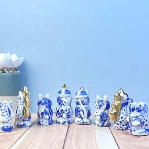 Handmade Porcelain Cat and Dog Chess Set, Unique Ceramic Chess Set ...