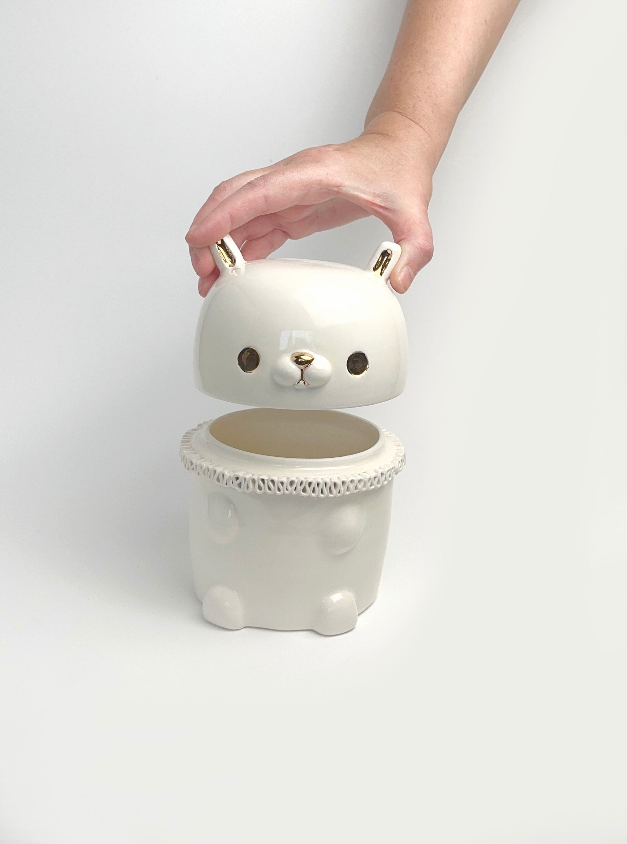 Animal Ceramic Canister Ceramic Lidded Jar Bunny Canister - Etsy