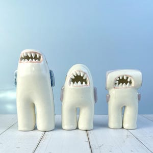 Ceramic Shark Decor, Shark Figurine Set, Shark Lover, Ceramic Shark ...