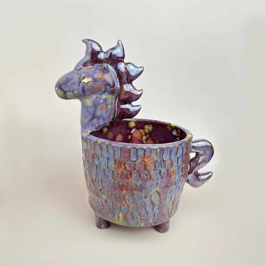 Ceramic Horse Vessel, Ceramic Horse Cactus Planter, Ceramic Animal Pot ...