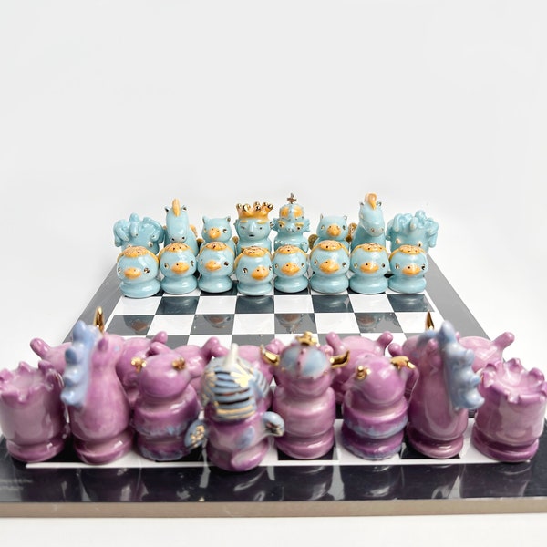 Ceramic Chess Set - Etsy