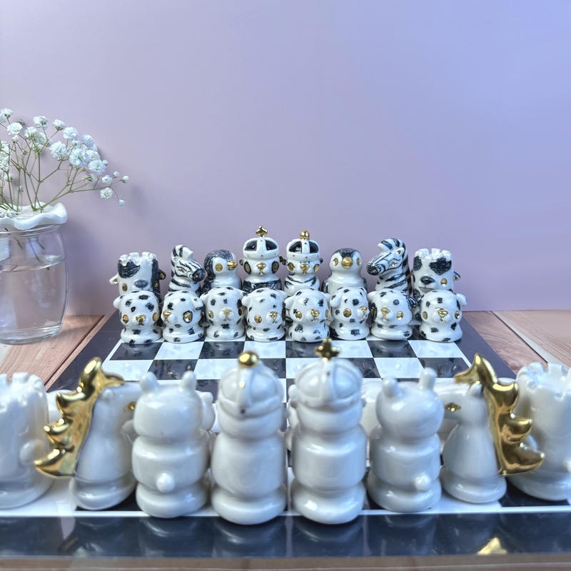 Ceramic Chess Set - Etsy