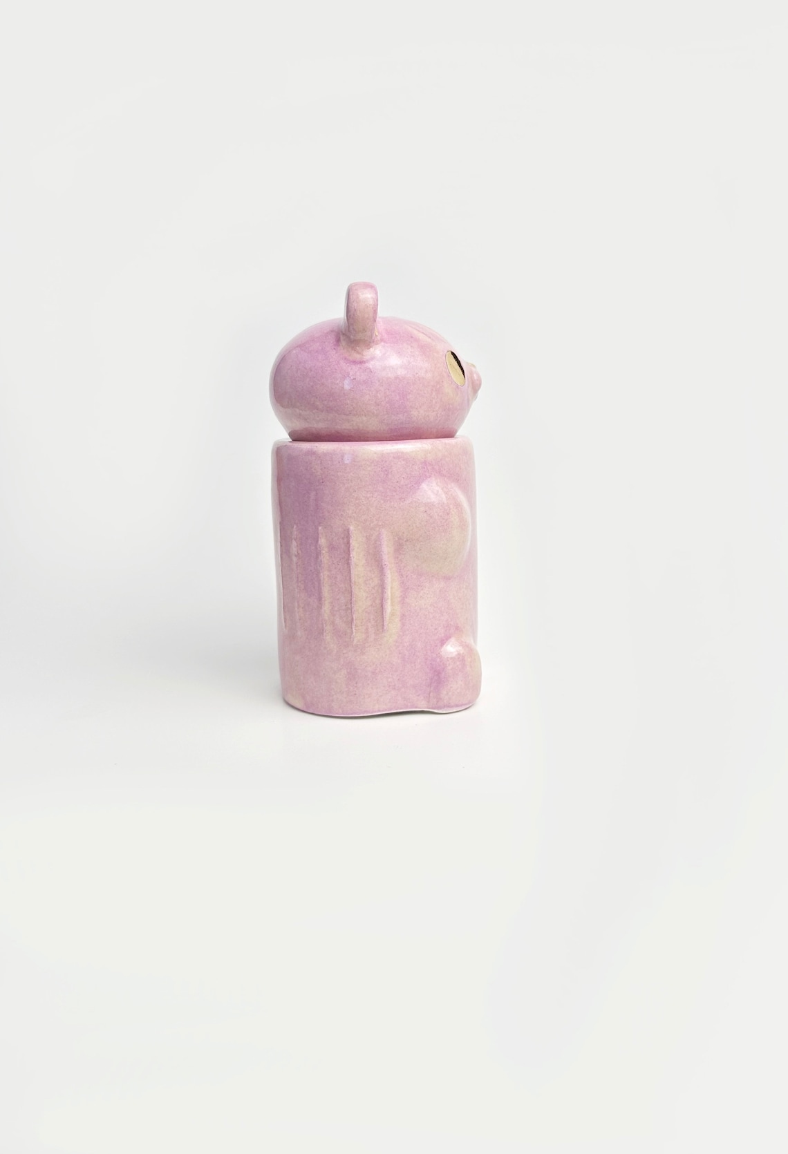 Charming Small Ceramic Cat Jar With Golden Details Cute - Etsy