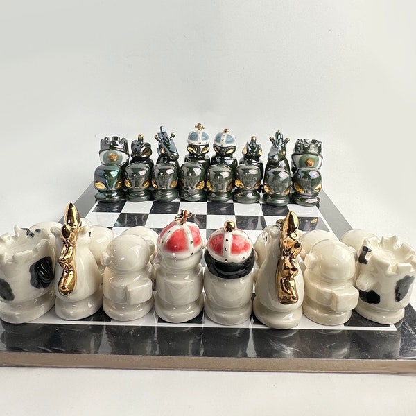Ceramic Chess Set - Etsy