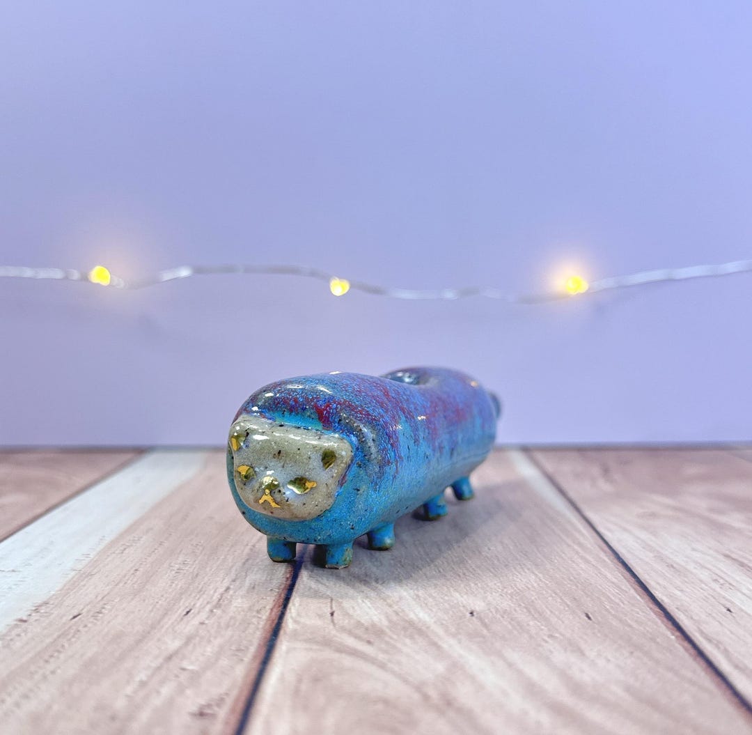 Persian Cat Caterpillar Smoking Pipe Handmade Porcelain One Hitter ...