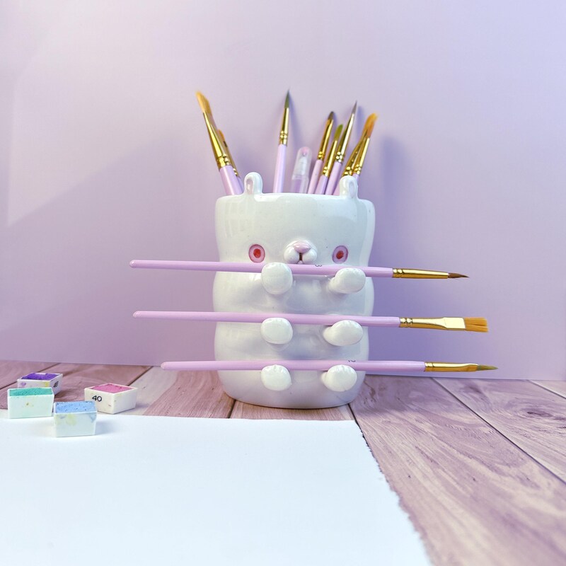 Ceramic Brush Holder - Etsy