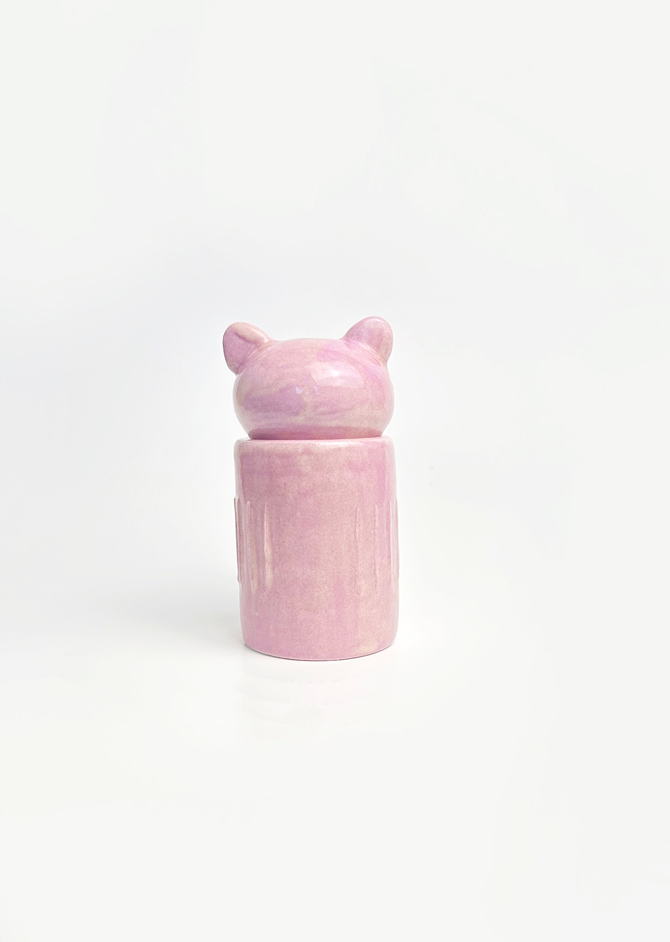 Charming Small Ceramic Cat Jar With Golden Details Cute - Etsy