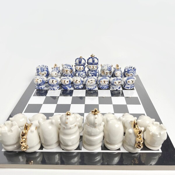 Ceramic Chess Set - Etsy