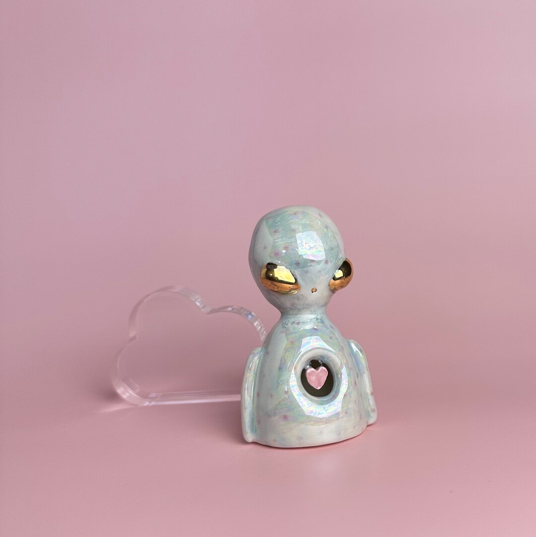 Handmade Porcelain Alien Bust Sculpture, Alien Statue, Alien Lover Gift ...