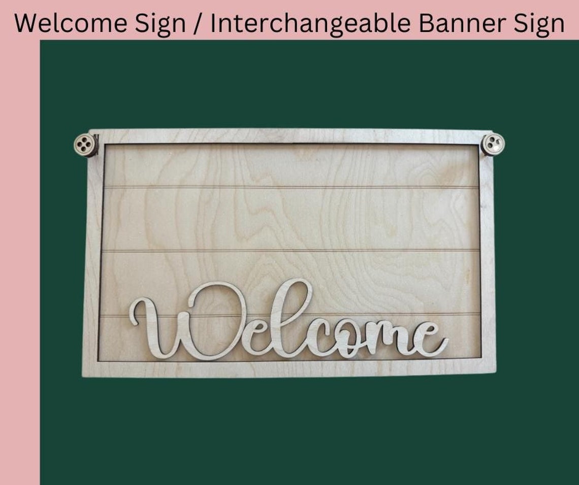 Hello Banner Sign Holder for Interchangeable Mini Banners - Etsy