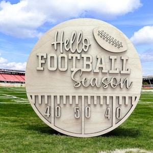 Hello Football Season Round - Etsy
