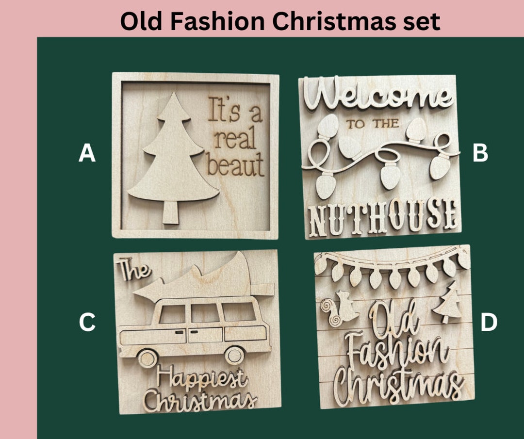 Old Fashion Christmas DIY Ladder Tiles, Jingle Bell DIY Decor, Deer ...