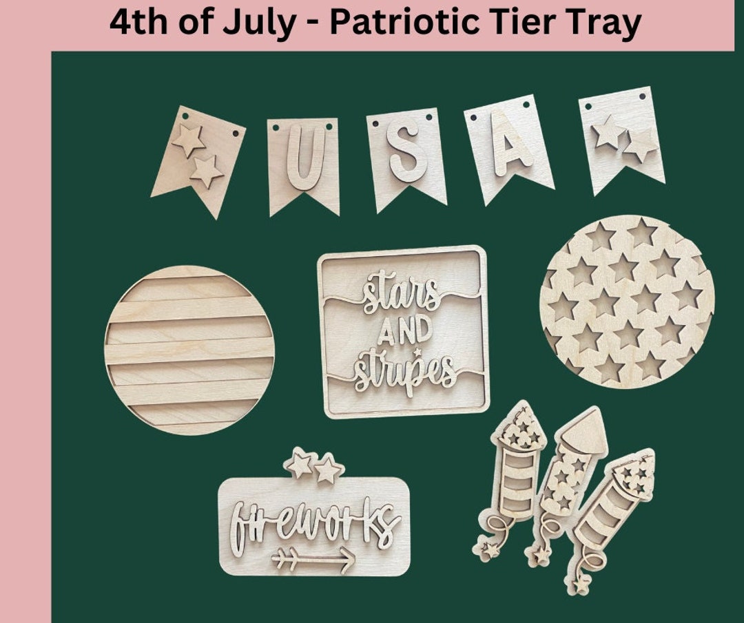 4th of July / Patriotic Tier Tray DIY Kit - Etsy