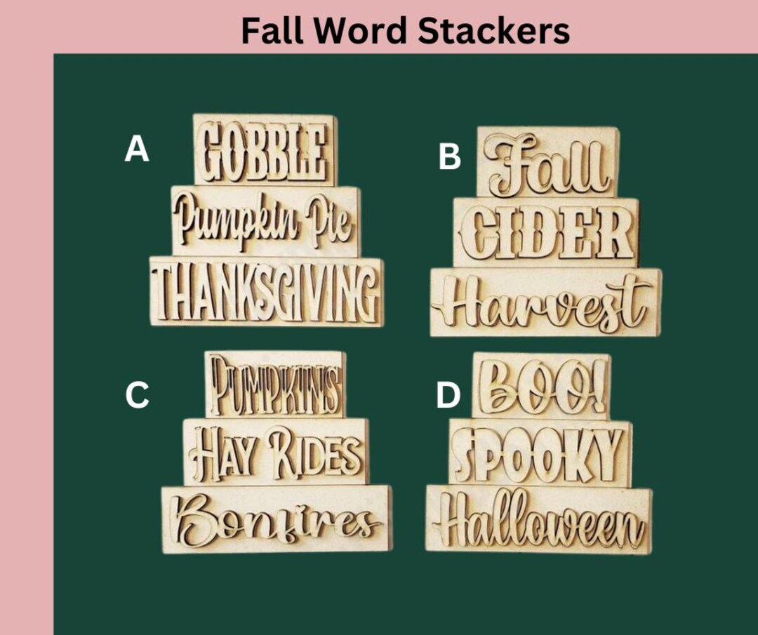Fall Word Stackers , DIY Fall Word Decor, Halloween Word Stacker ...