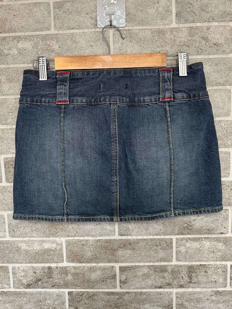 Micro Mini Washed Denim Rock Y2K Style Utulity Street 00s - Etsy.de