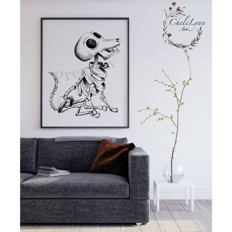 CUSTOM Dog Name Art Corpse Bride Dog scraps Digital - Etsy
