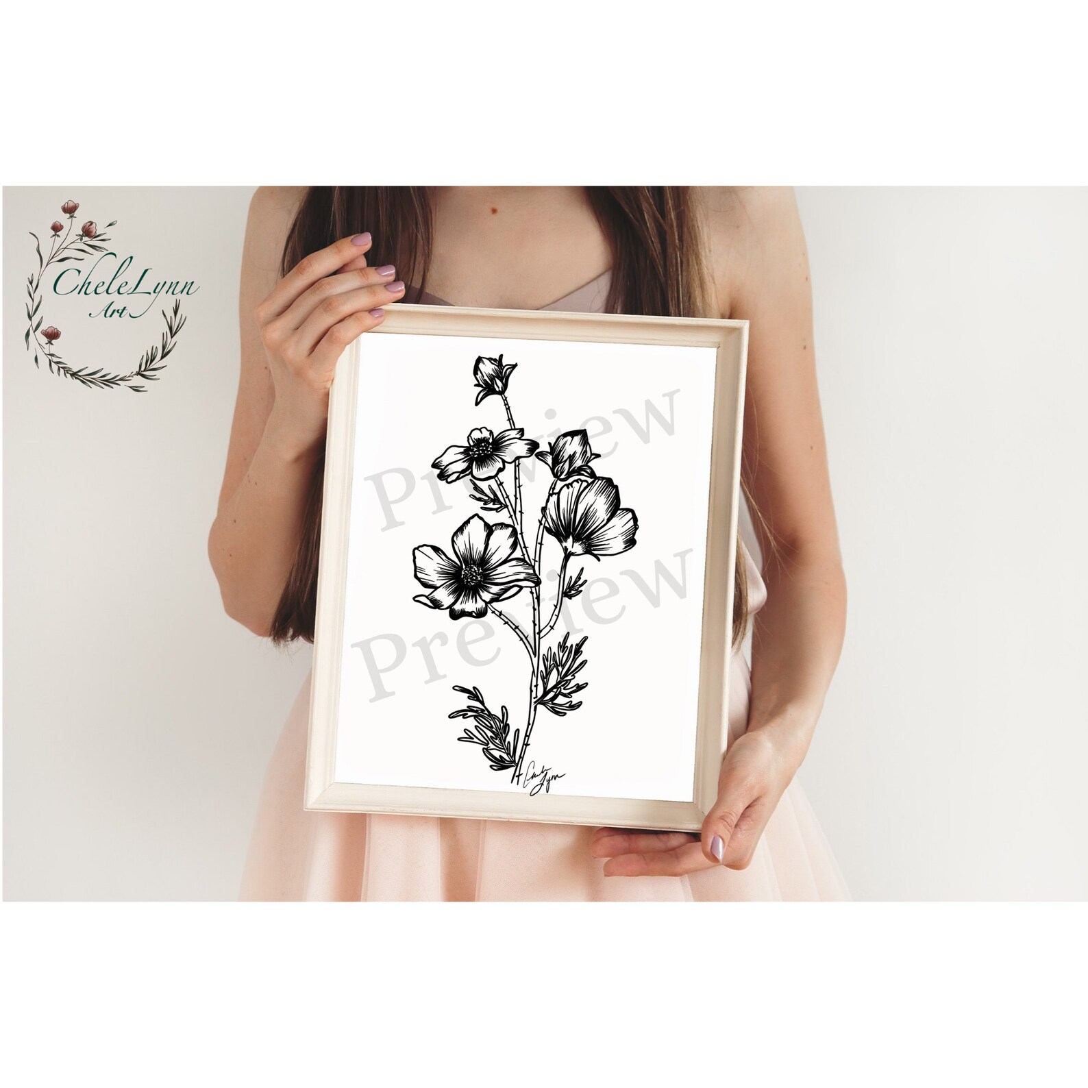 Cosmos October Birth Flower Digital Art / October Digital | Etsy