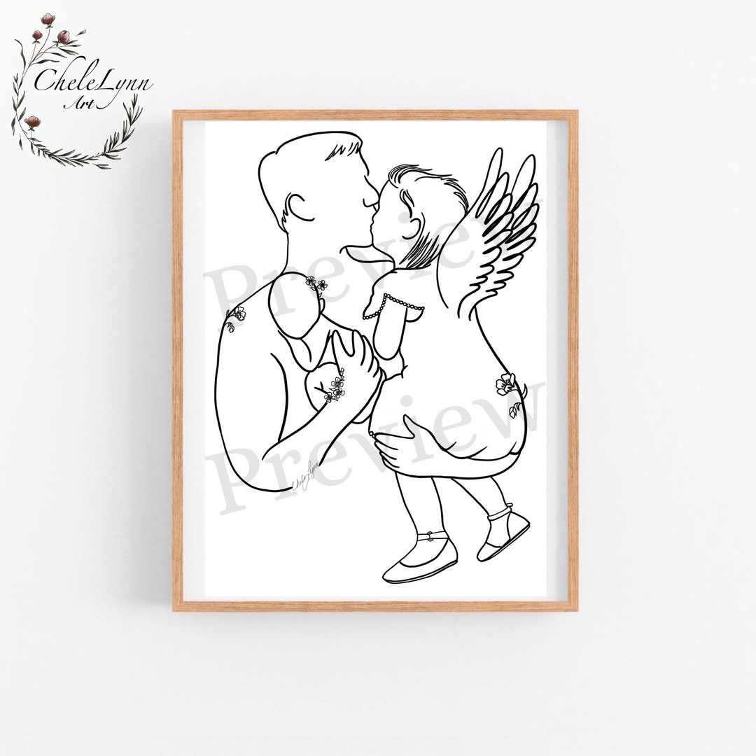 Custom Angel Baby Family Drawing Digital Art/ Angel Baby Family ...