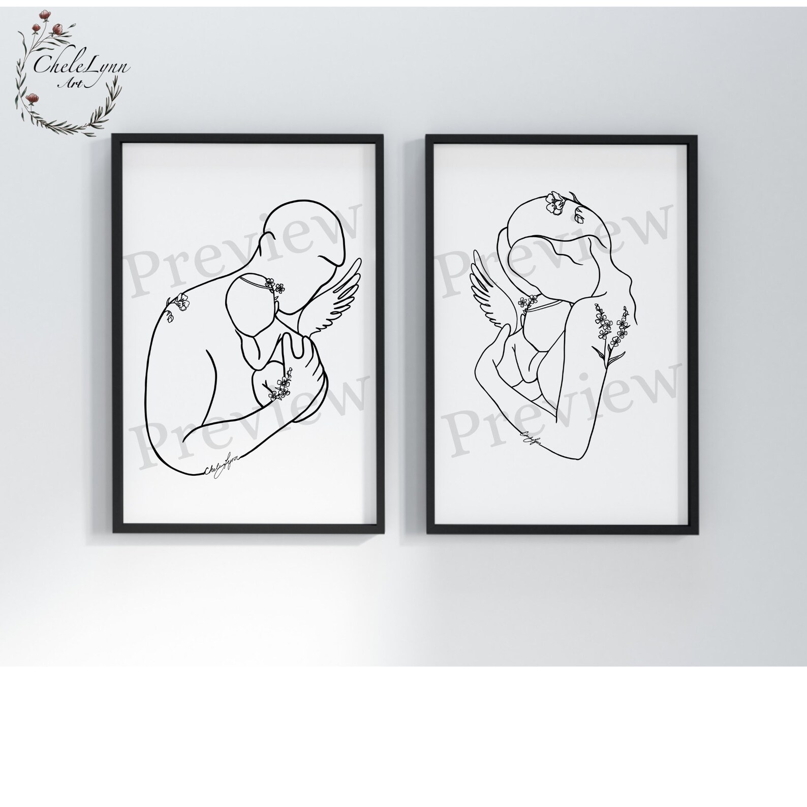 Father and Angel Baby digital download / Pregnancy Loss Gift / | Etsy