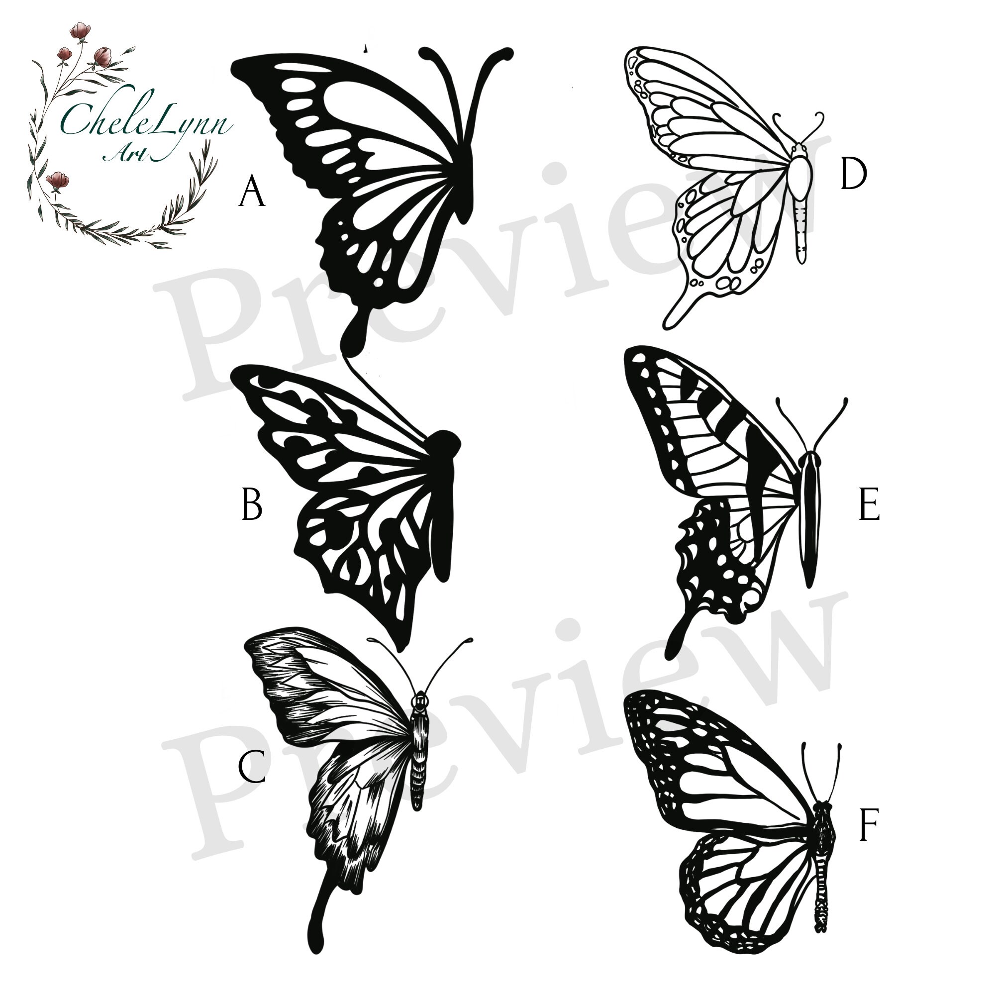 Custom Butterfly Digital Print / Birth Flower Butterfly / | Etsy