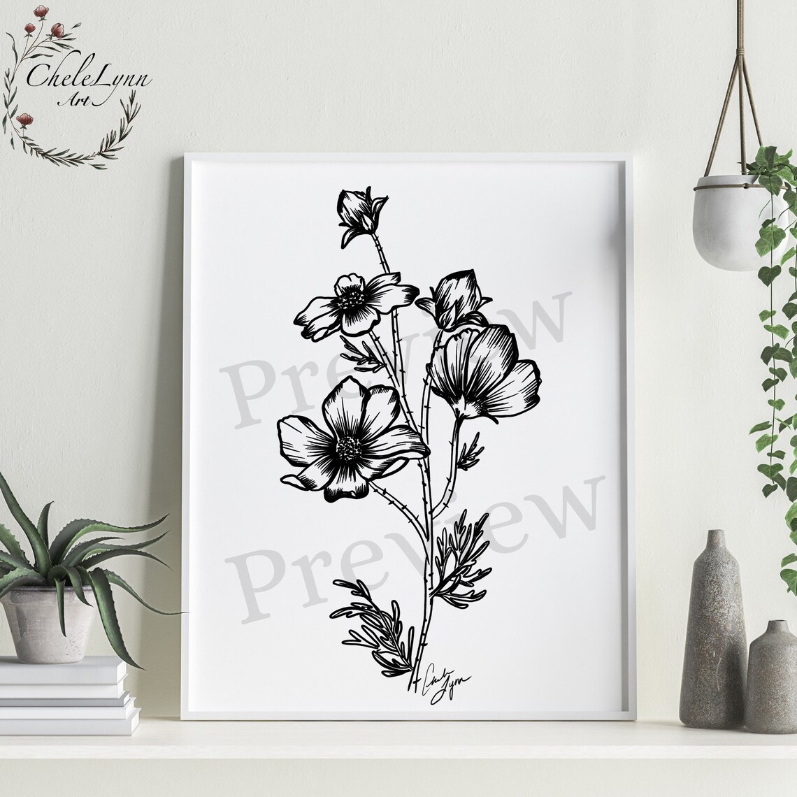 Cosmos October Birth Flower Digital Art / October Digital | Etsy