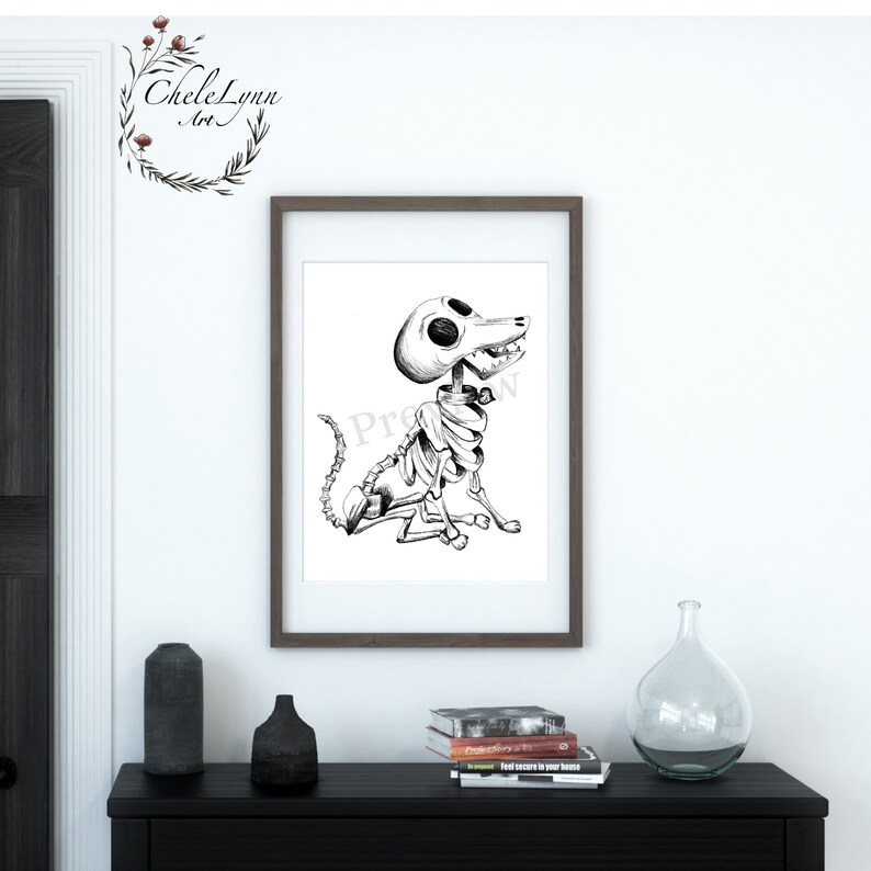 CUSTOM Dog Name Art Corpse Bride Dog scraps Digital | Etsy