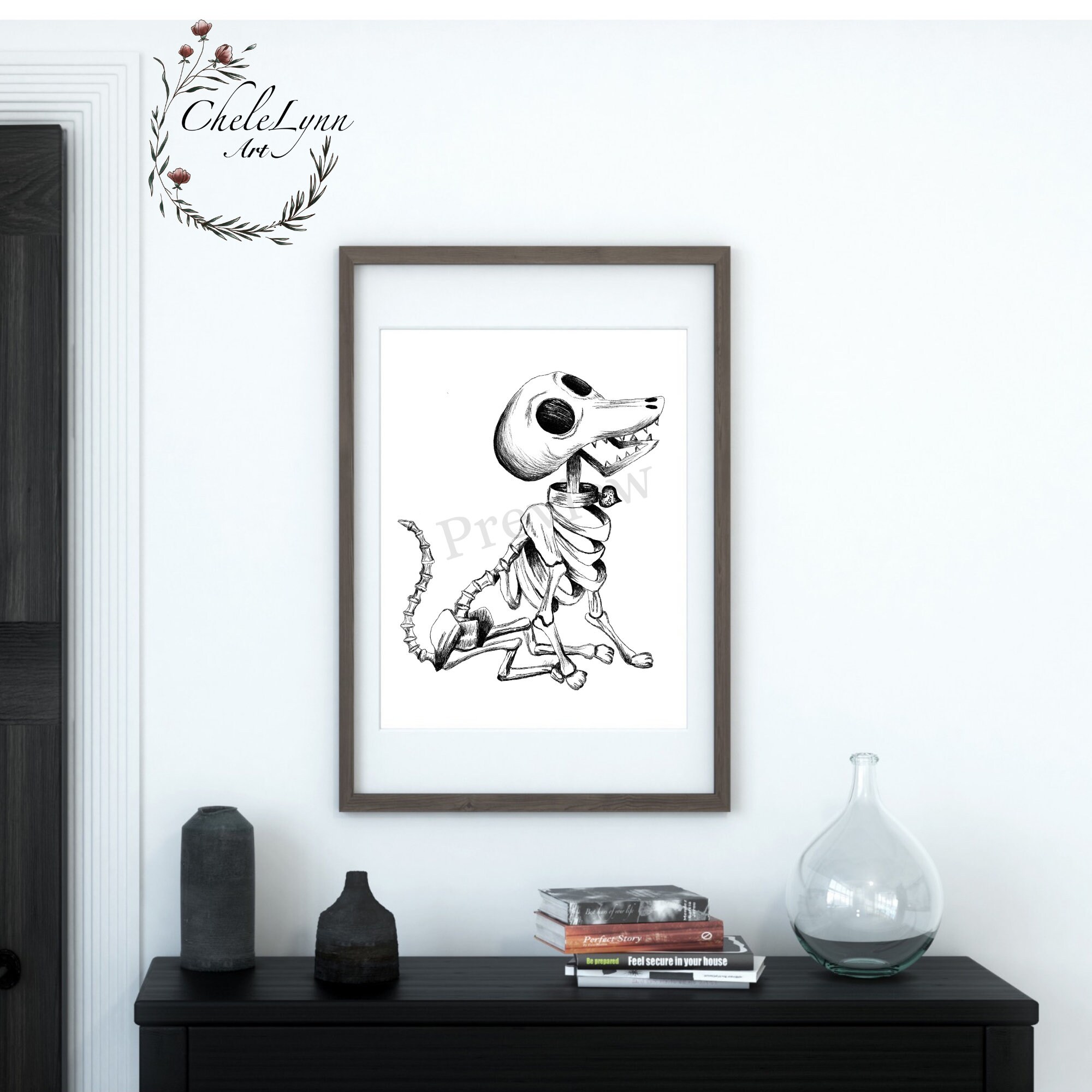 CUSTOM Dog Name Art Corpse Bride Dog Scraps Digital | Etsy