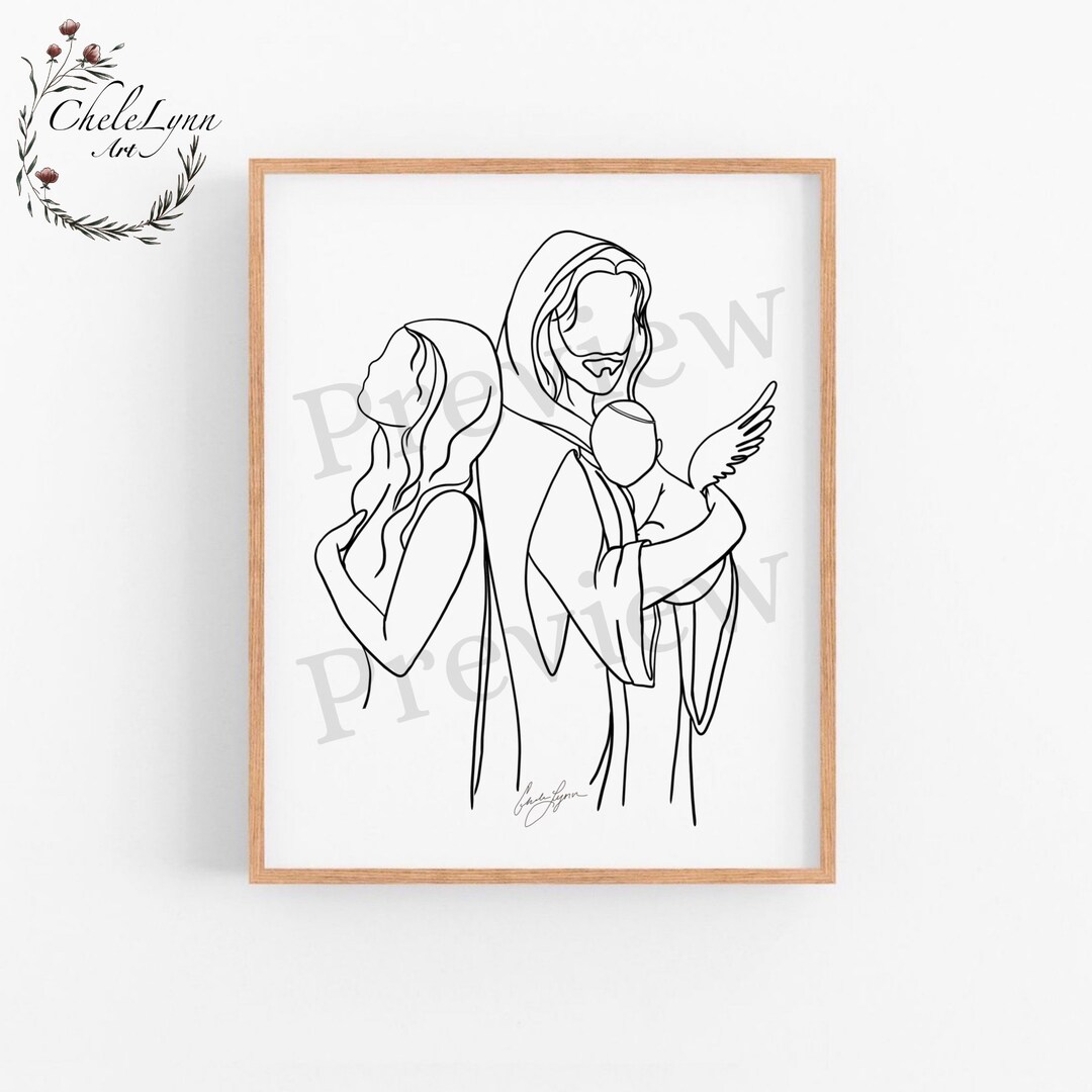 A Mother’s Grief Digital Art/ Infant Loss Art/ Jesus Holding Angel Baby ...