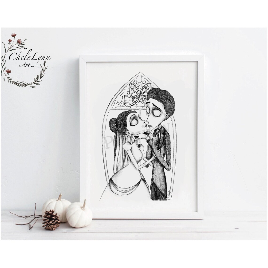 Corpse Bride Victor and Victoria Printable Tim Burton Style - Etsy