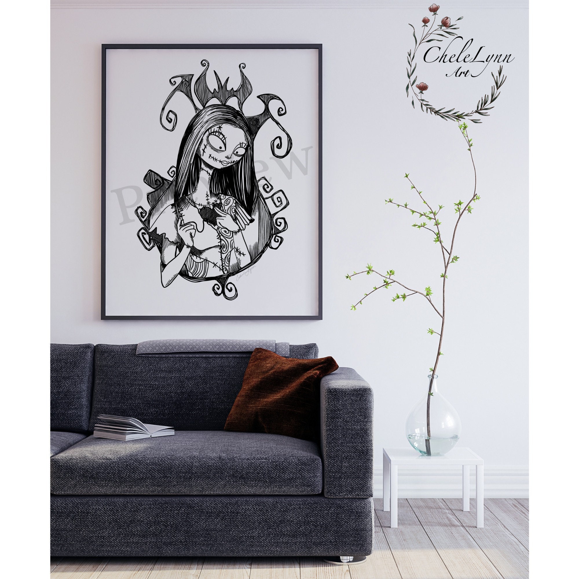 Sally Digital Art Jack and Sally Wall Art Tim Burton | Etsy