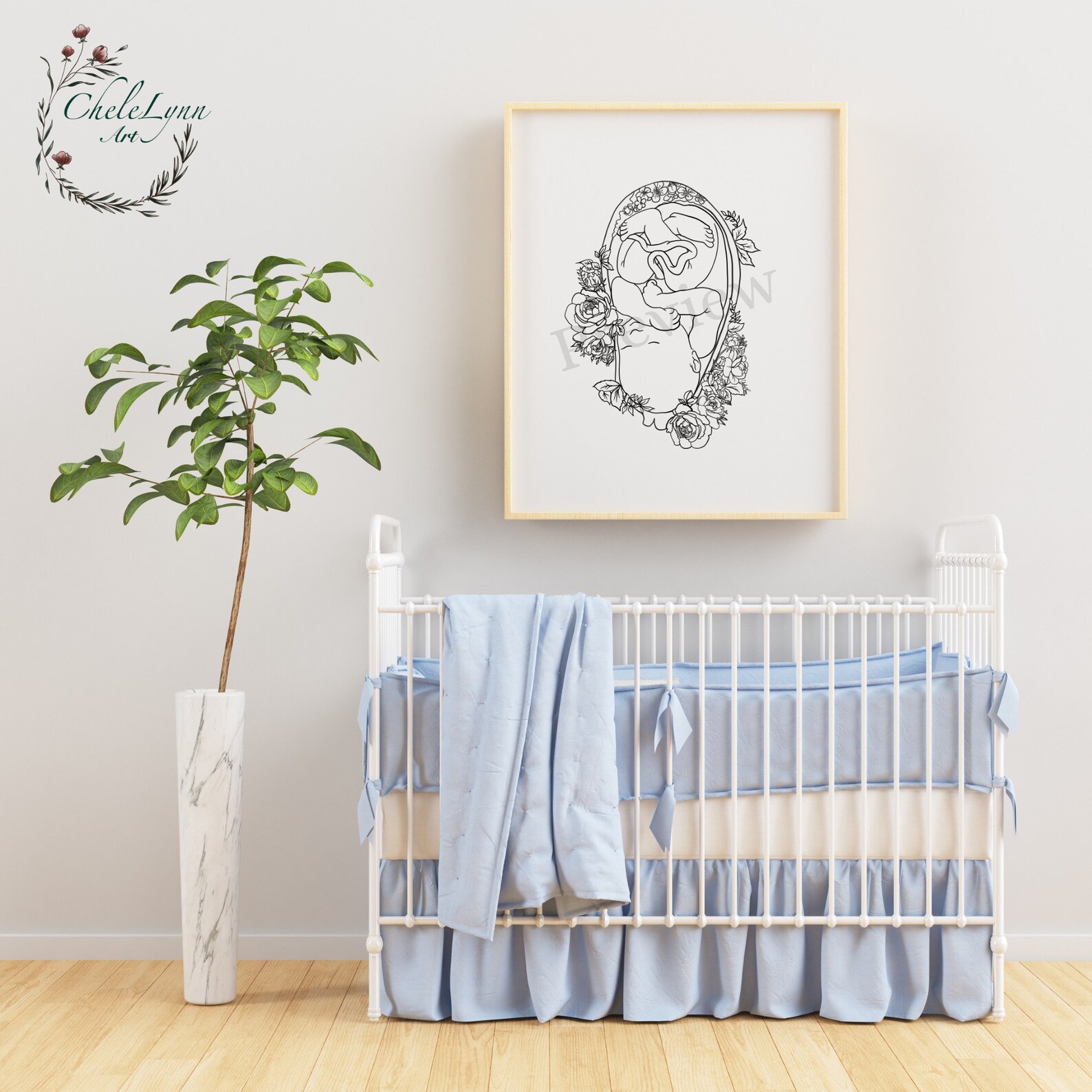 Floral Womb | Pregnancy Womb Art | OBGYN Digital Art | Floral Birthing ...