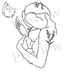 Mother and Angel Baby Digital Art / Pregnancy Loss Gift / Infant Loss ...