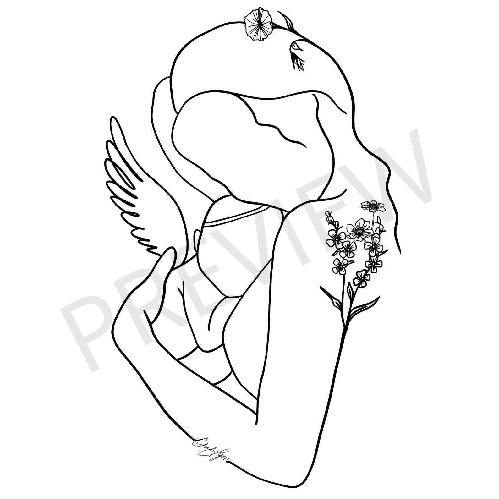 Mother Holding Boy Angel Baby Art/ Infant Loss Digital Art/ - Etsy