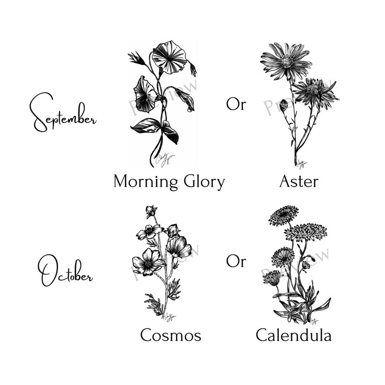 Custom Butterfly Digital Print / Birth Flower Butterfly / Floral ...