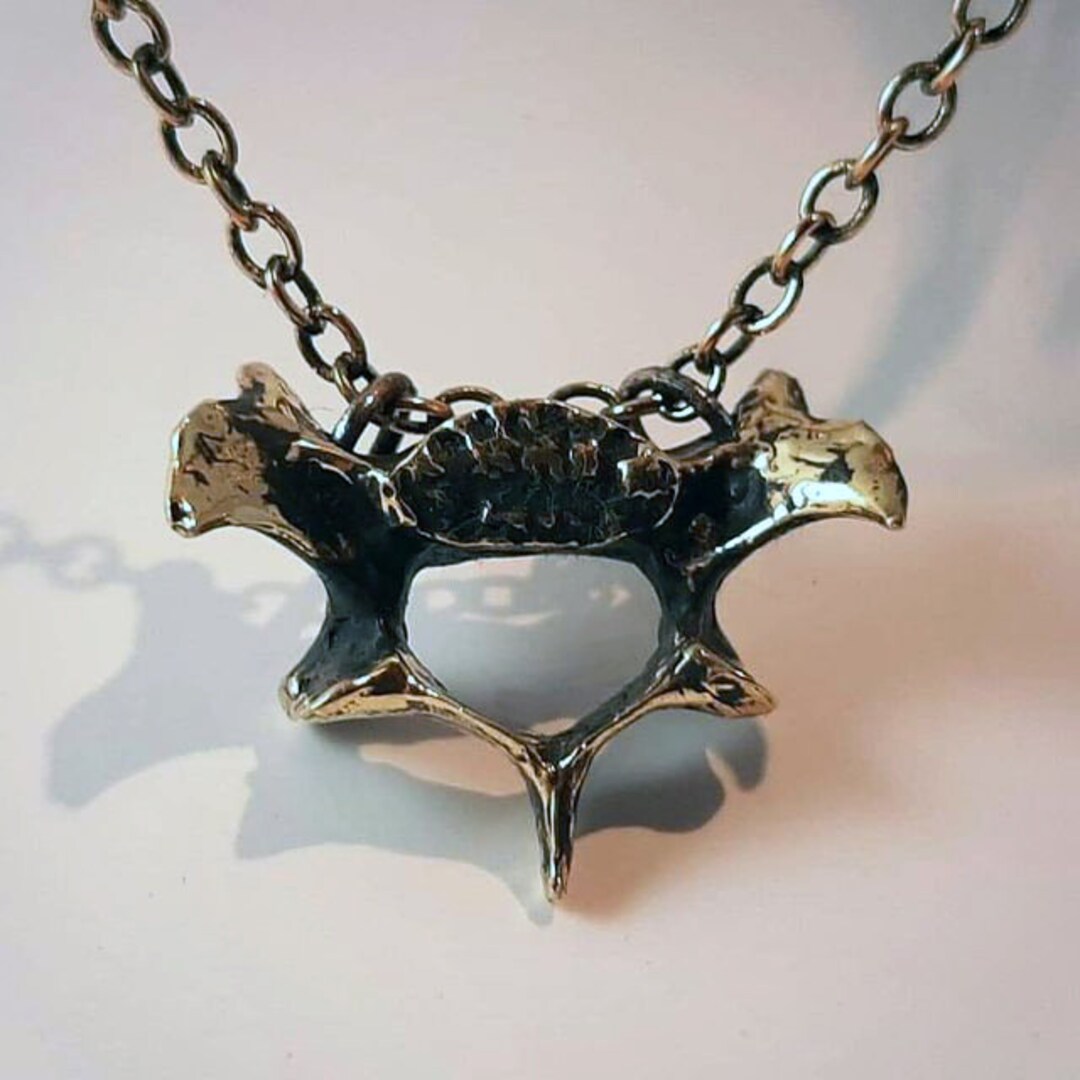 Organic Brass Vertebrae Necklace, Handmade Oddities Jewelry, 20 Inch ...