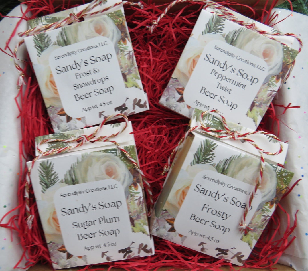 Winter Beer Soap 4 Pack Gift Box, Christmas Gift, Artisan, Small Batch ...