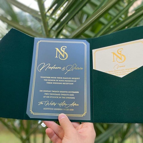 Soft Romantic Luxurious Wedding Invitations Custom Clear Acrylic ...